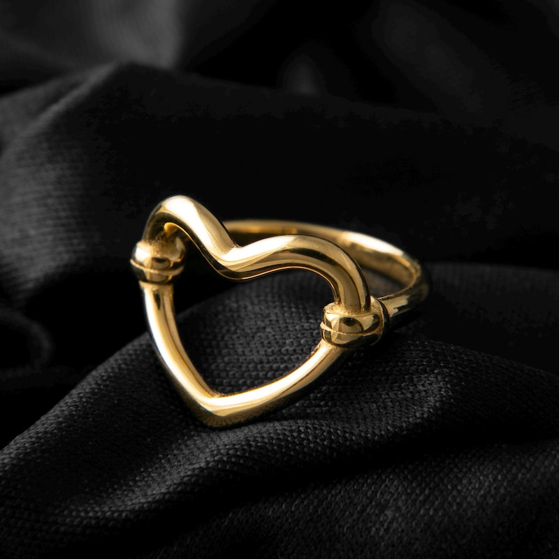 Gold Heart Ring - Etsy