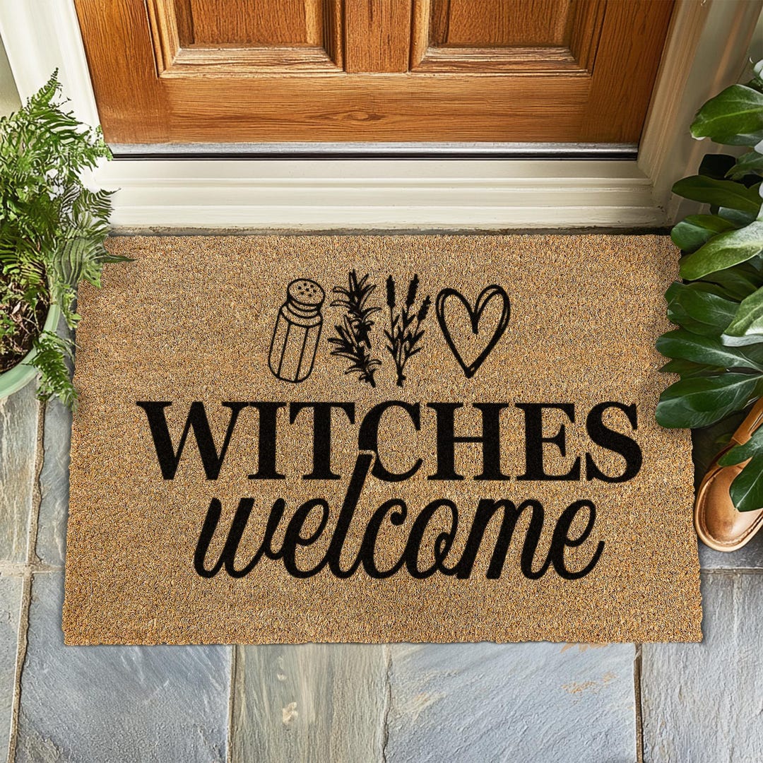 Witches Welcome Doormat – Spooky Halloween Entry Rug, Witchy Home Decor ...