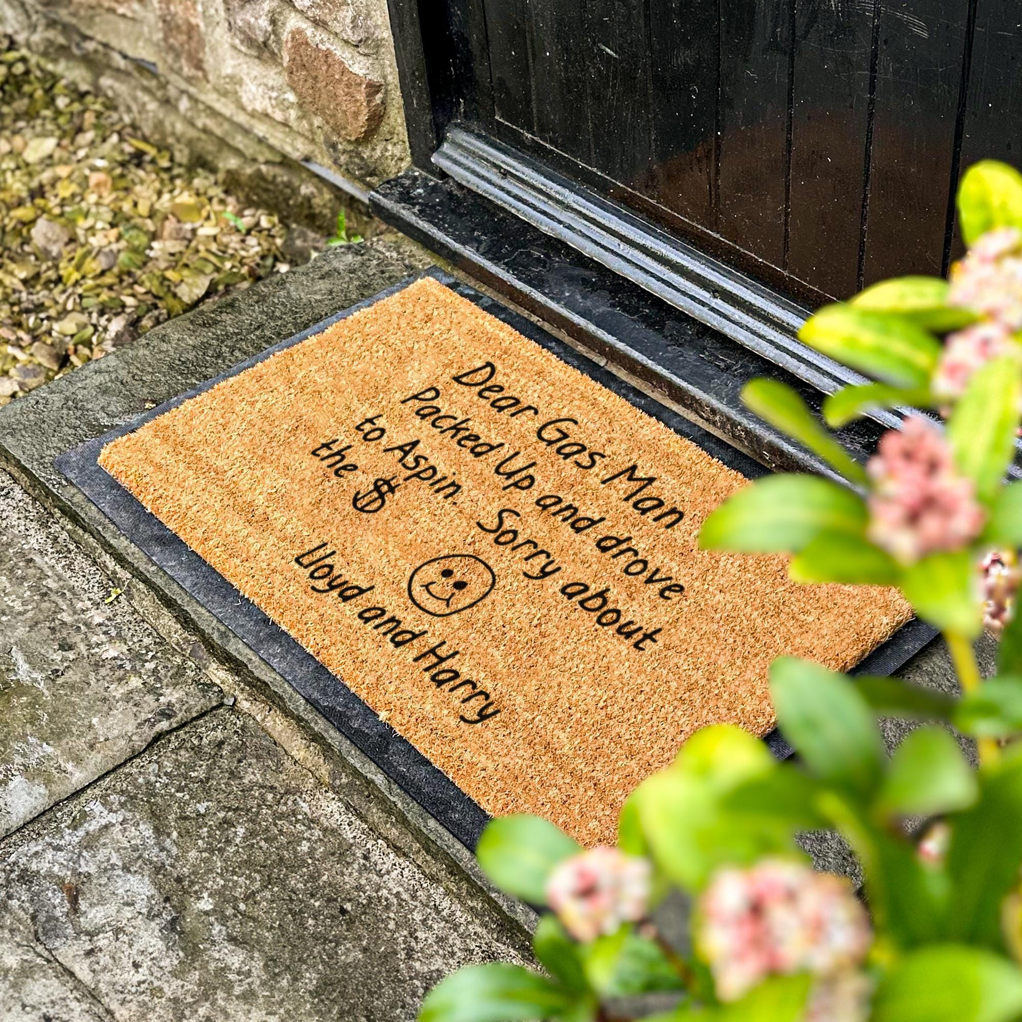 Dear Gas Man Doormat, Funny Dumb and Dumber Quote Rug, Aspen Road Trip ...