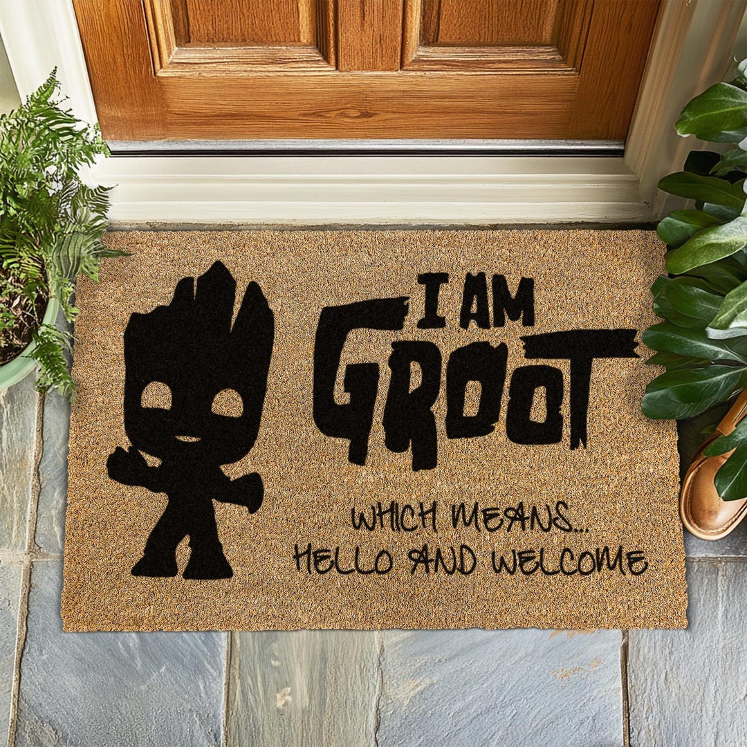 I Am Groot Doormat, Funny Marvel Welcome Mat, Guardians of the Galaxy ...