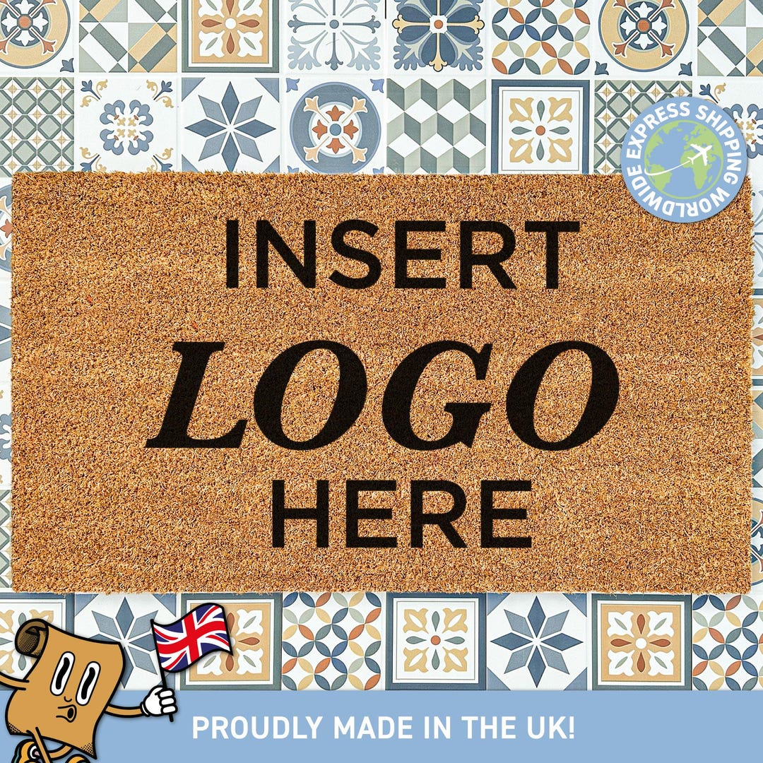 Insert Logo Here Custom Doormat, Personalized Business Doormat ...