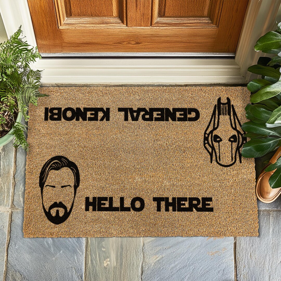 Hello There General Kenobi Funny Star Wars Welcome Mat, Obi-wan Kenobi ...
