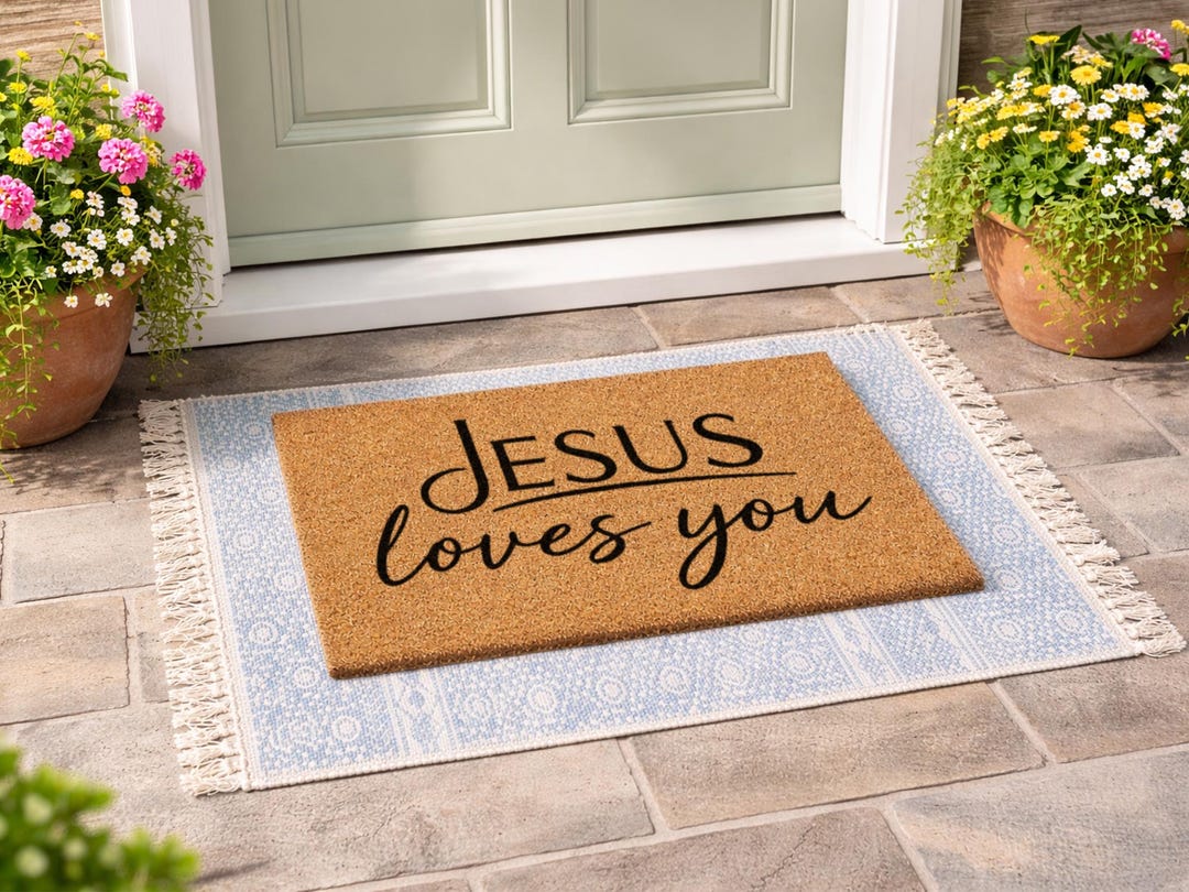 Jesus Loves You Doormat | Custom Faith Welcome Rug | Christian Home ...
