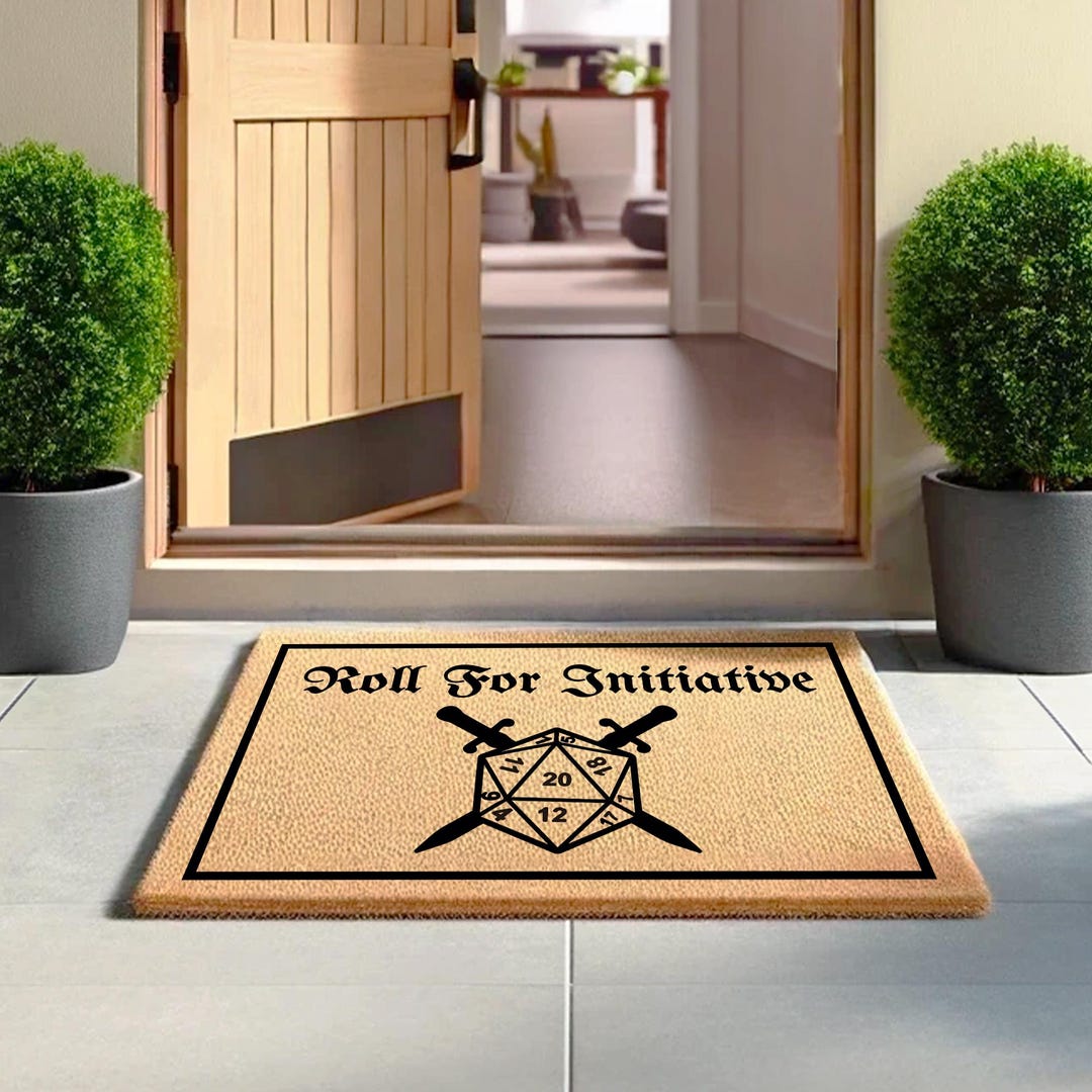 Custom Dnd Roll for Initiative Quote Doormat, Dungeon Master Gift Idea ...