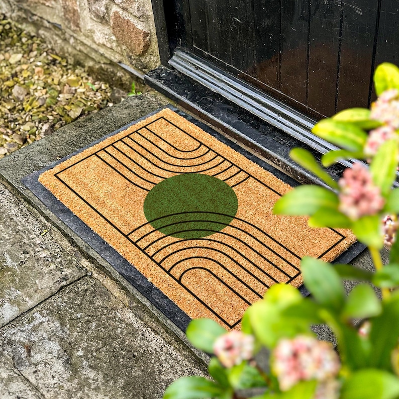 Mid Century Modern Stylish Welcome Mat, Elegant Entryway Rug ...