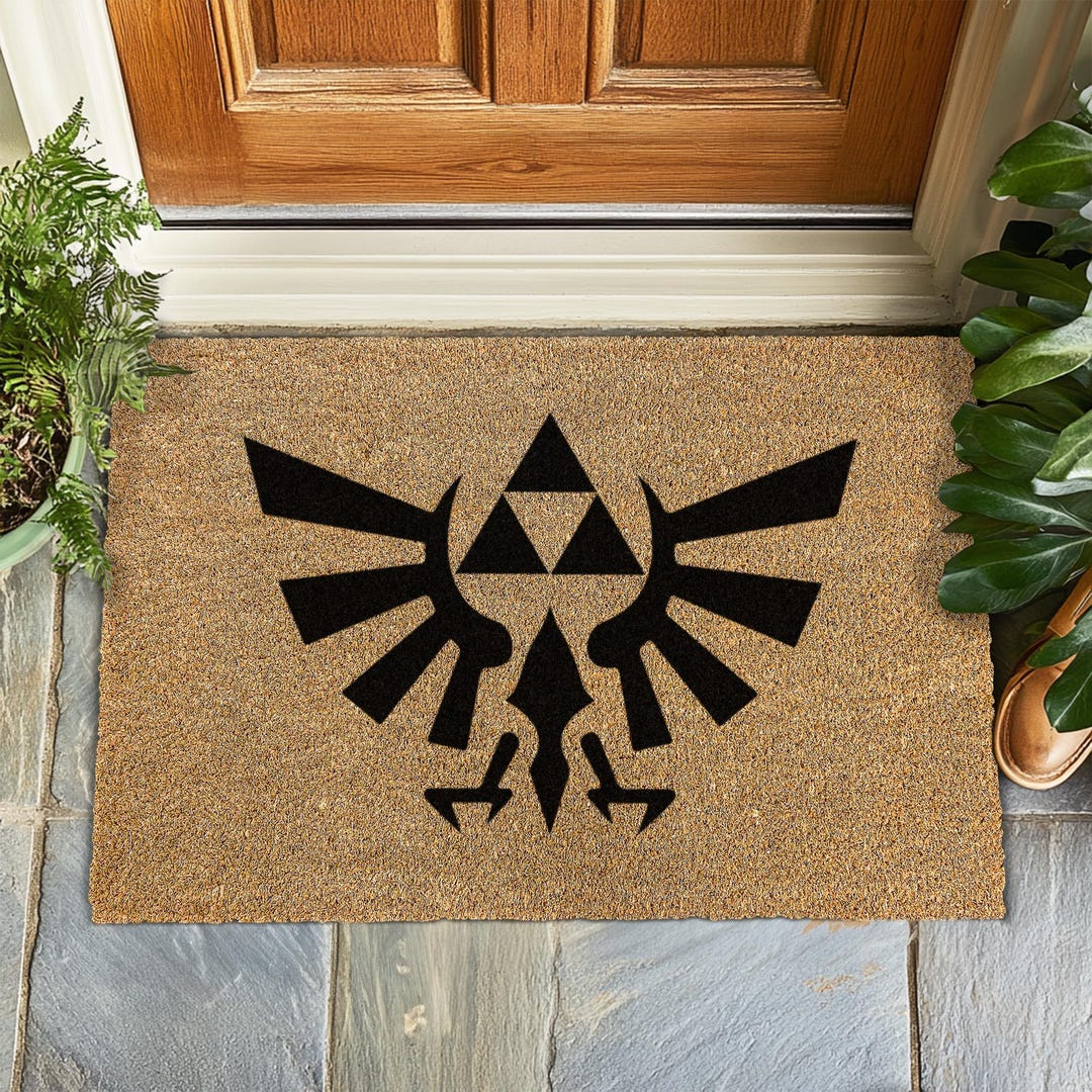 Royal Crest Zelda Welcome Doormat - Zelda Triforce Symbol Doormat ...