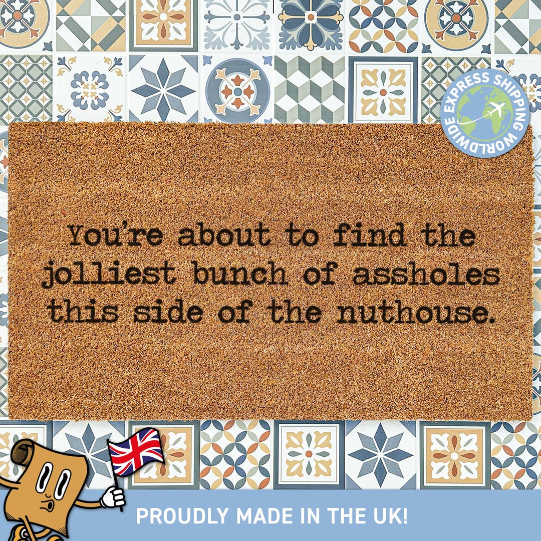 Jolliest Bunch of Assholes, Rude Door Mat, Welcome Door Mat, Customised ...
