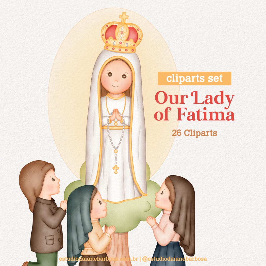 Our Lady of Fatima Watercolor Cliparts, Nossa Senhora De Fatima, Holy ...