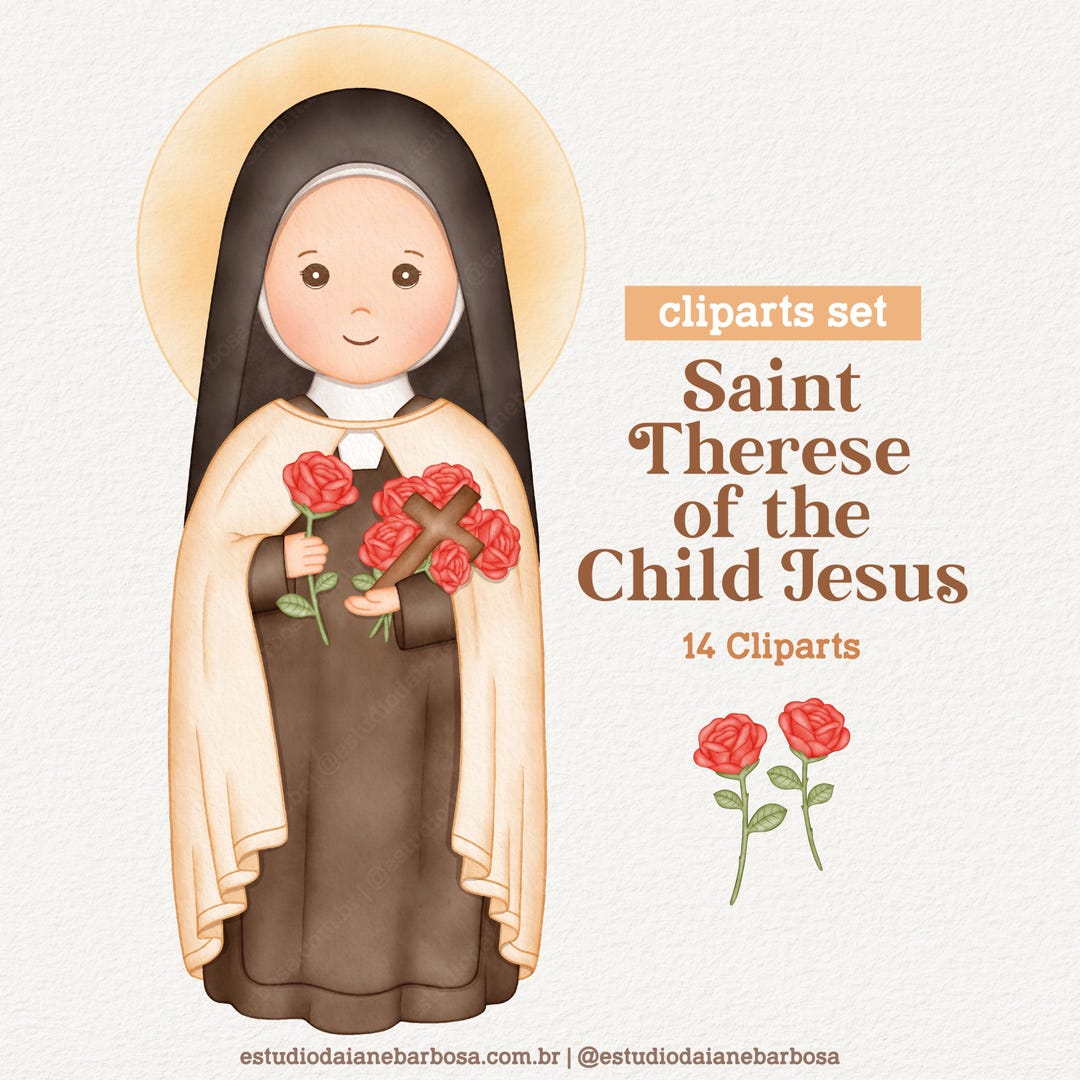 Saint Therese of the Child Jesus Watercolor Cliparts, Therese of ...
