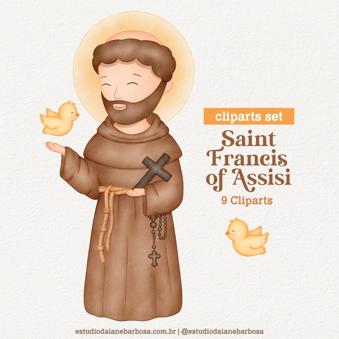 Saint Francis of Assisi Watercolor Cliparts, San Francisco De Asis ...