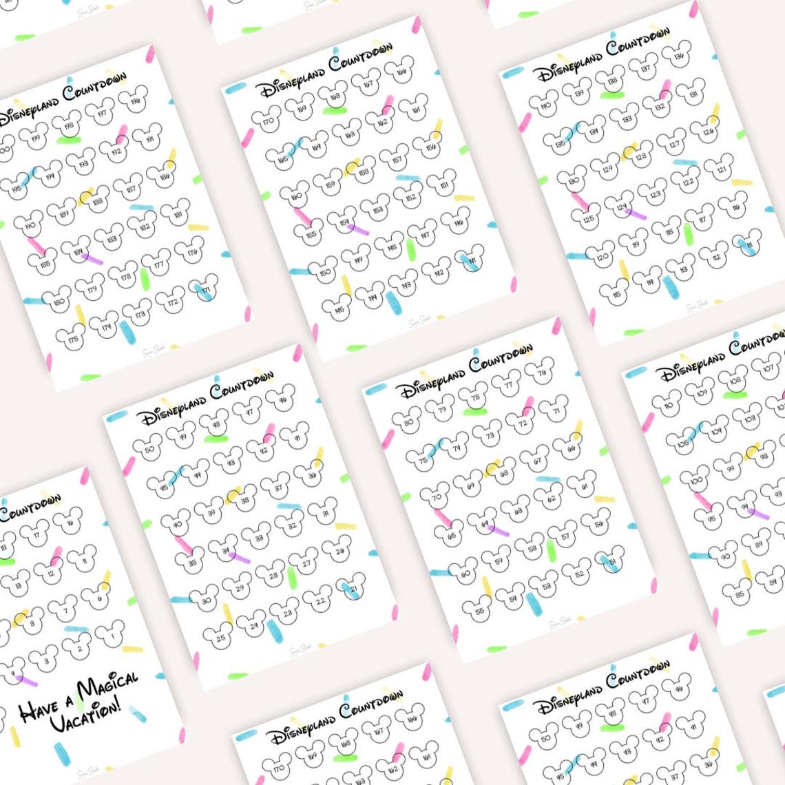 Disney Trip Countdown Chart | Vacation Planning | 200 Day Mickey ...