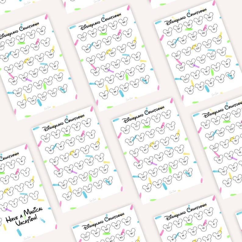 Disney Trip Countdown Chart | Vacation Planning | 200 Day Mickey ...