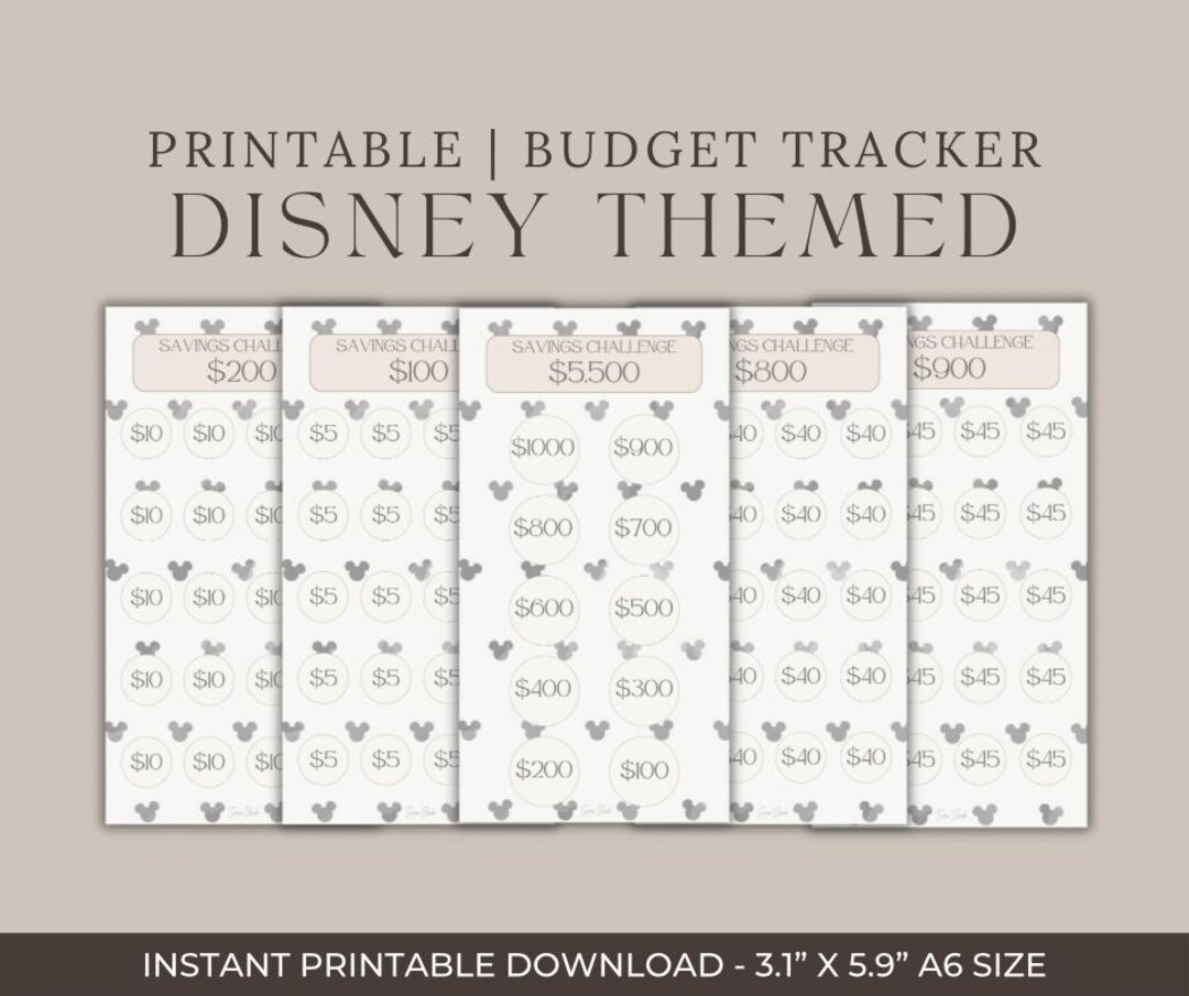 Disney Vacation Savings Challenge | Budget Tracker, Printable (digital ...