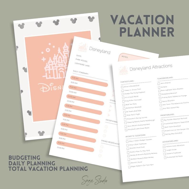 Disneyland Printable Planner – 62 Pages for DL Trip Planning | Digital ...