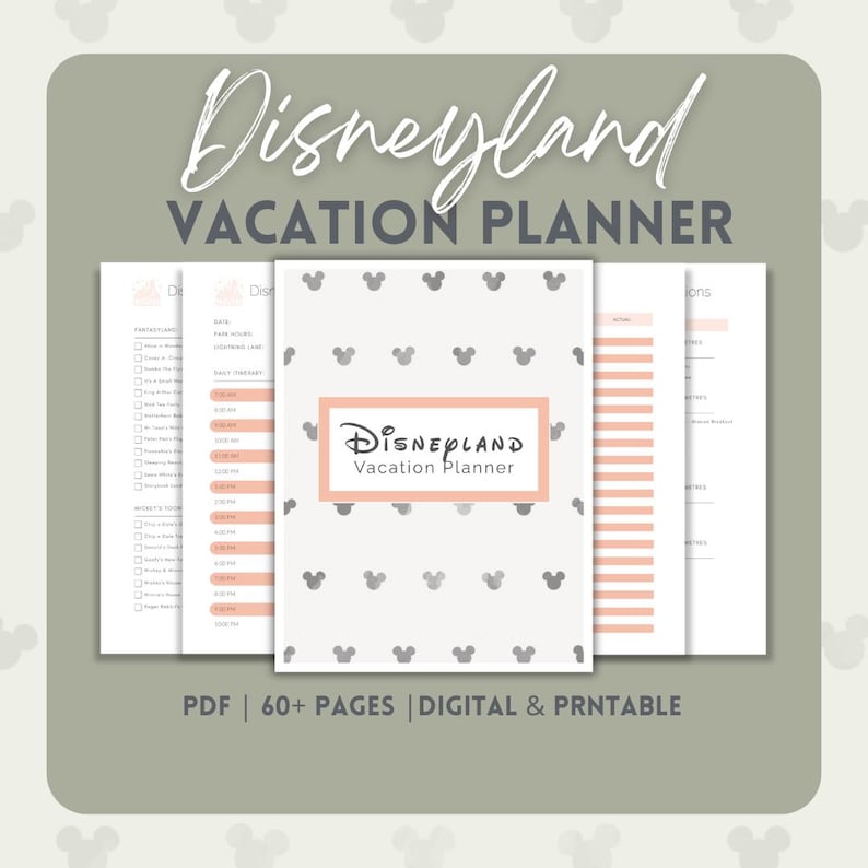 Disneyland Printable Planner – 62 Pages for DL Trip Planning | Digital ...