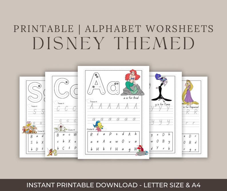 Disney Alphabet Worksheets | Printable Worksheets | Alphabet Tracing ...