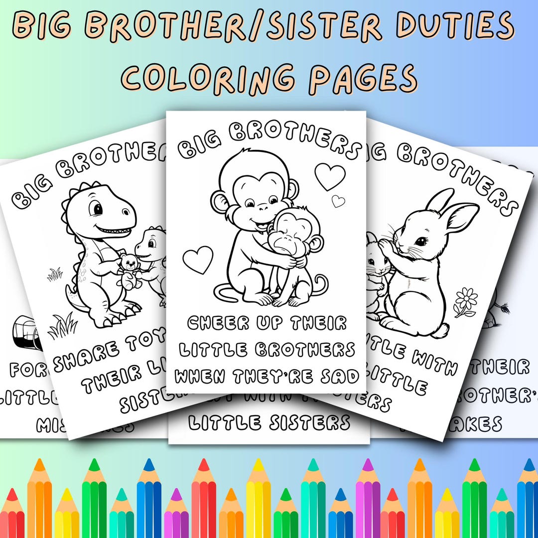 New Big Brother Coloring Pages, Printable Kids Learning PDF, Big ...