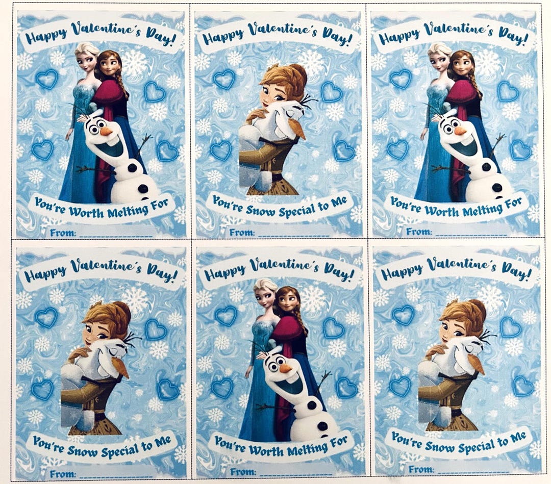 Frozen Theme Valentines for Classroom or Friend Exchange - Etsy