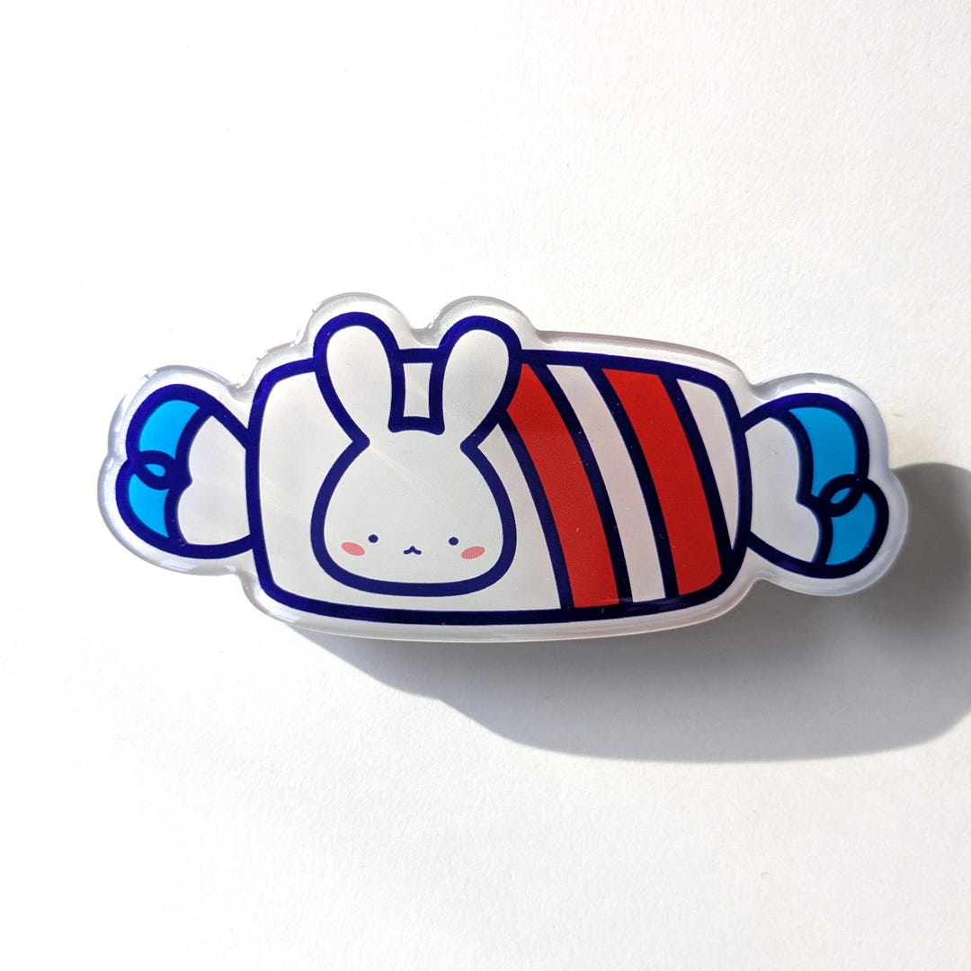 White Rabbit Candy - ~3" Food Acrylic Print With Magnet, Phone Grip ...