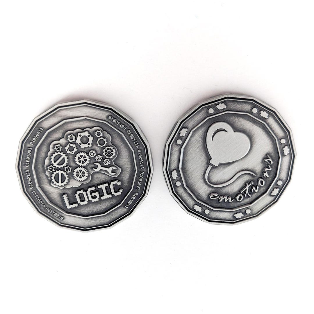 Emotion Vs Logic - 1.5" Decision Flip Challenge Metal Coin - Etsy