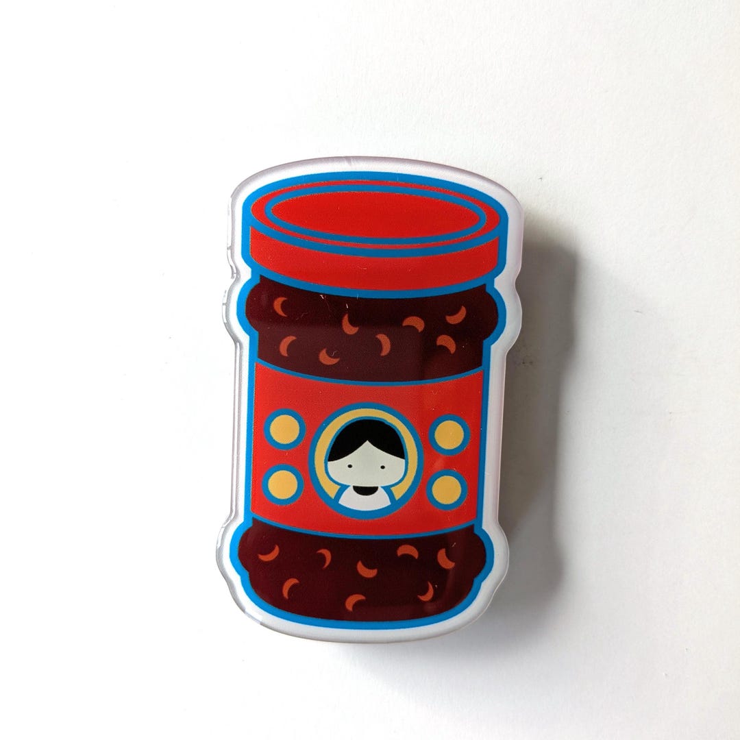 Chilli Crisp Sauce - ~3" Food Acrylic Print With Magnet, Phone Grip ...