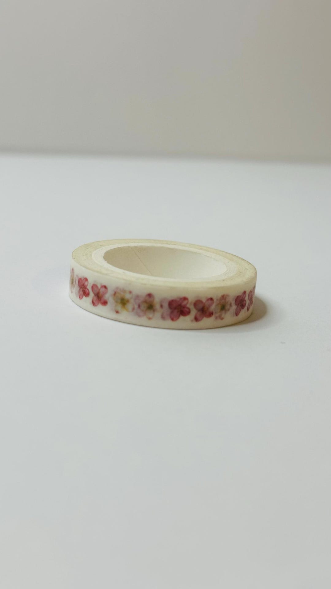 Thin Pink Flower Border Washi Tape, Slim Pink Leaves & Flowers ...