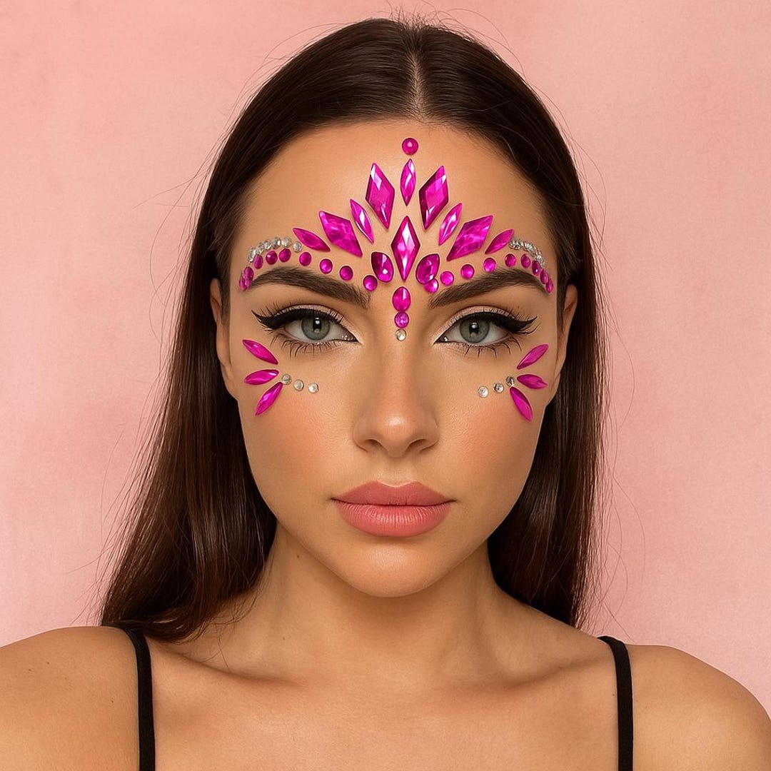 Rhinestone Face Jewelry Stickers | Sparkly Glam Face Gems - Etsy