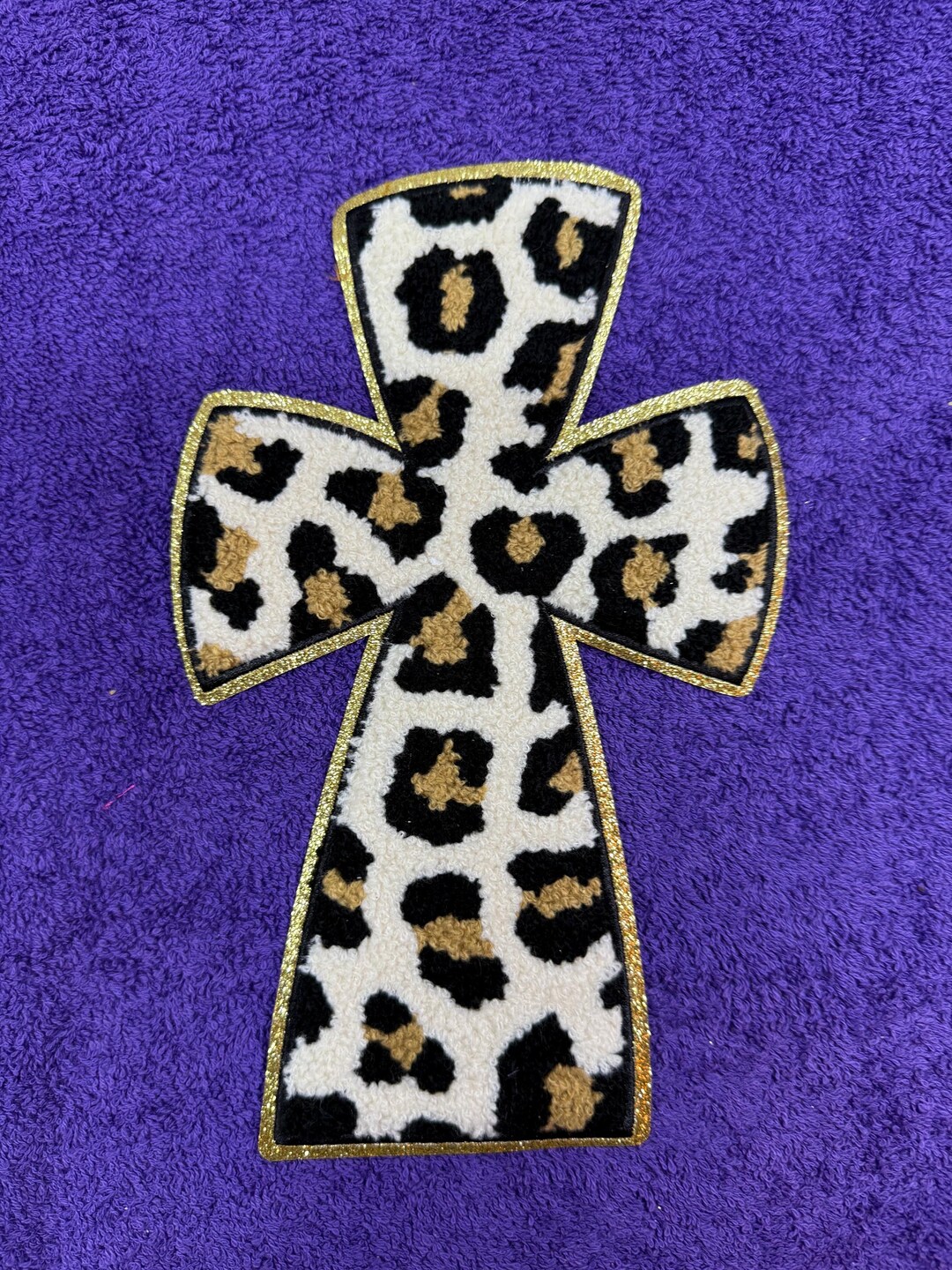 Cheetah Chenille Cross Patch - Etsy