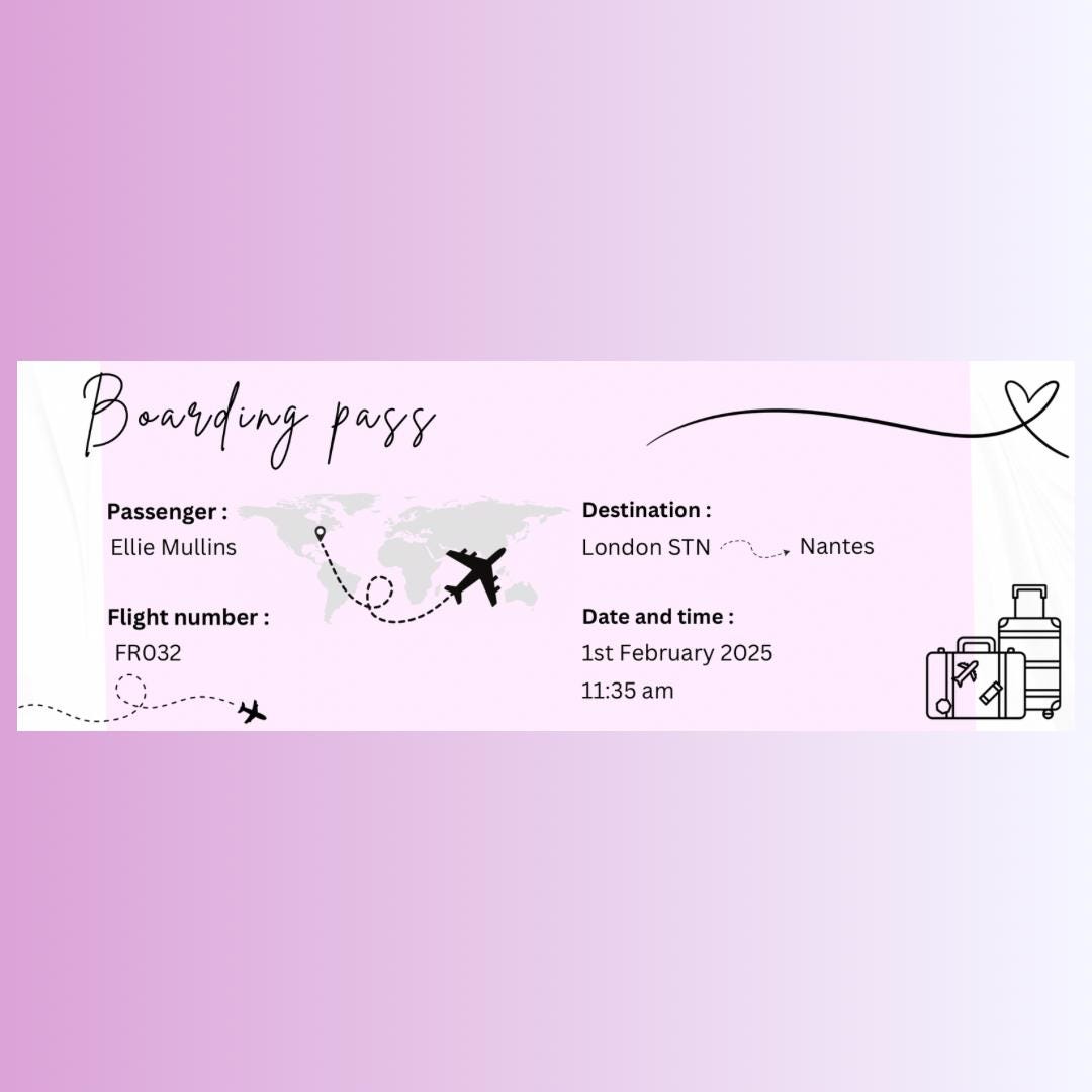 Custom Travel Surprise Boarding Pass - Etsy