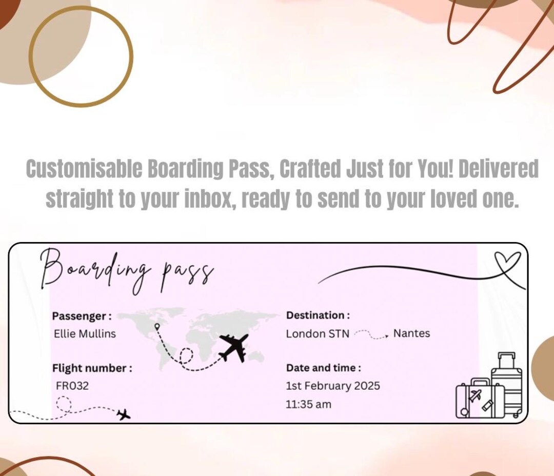 Custom Travel Surprise Boarding Pass - Etsy