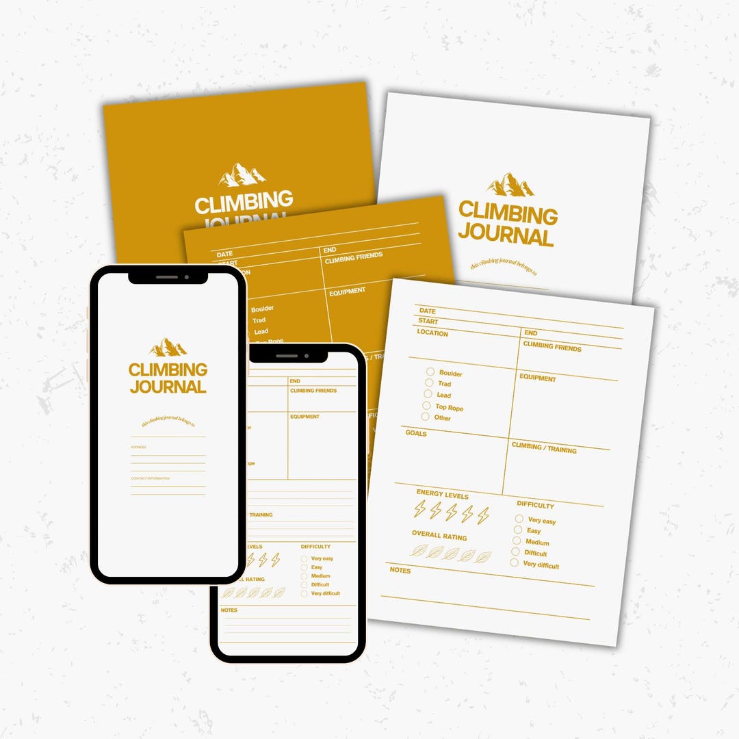 Rock Climbing Bouldering Planner Journal Printable PDF, Climbing ...