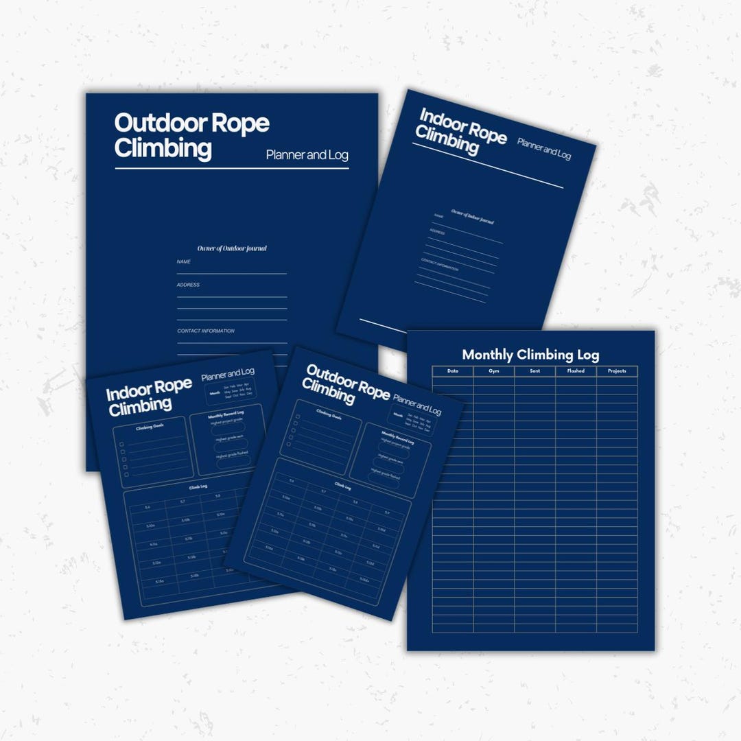 Rock Climbing Rope Climbing Planner Log Logbook PDF Printable Download ...