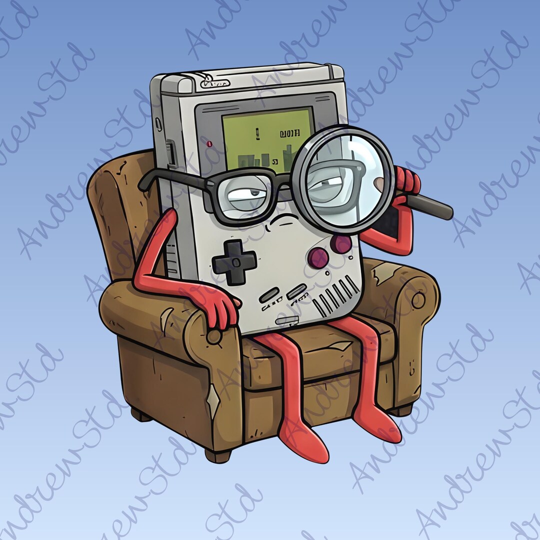 Cool Old Game Boy Detective Png, Retro Gaming Console Meme Png,video ...