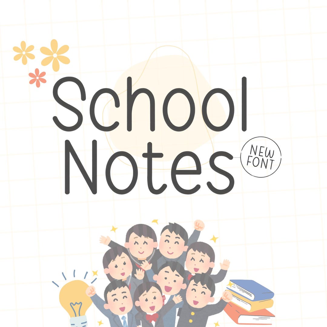 School Notes Font, Silhouette Font | Cute Font | Cricut Font ...
