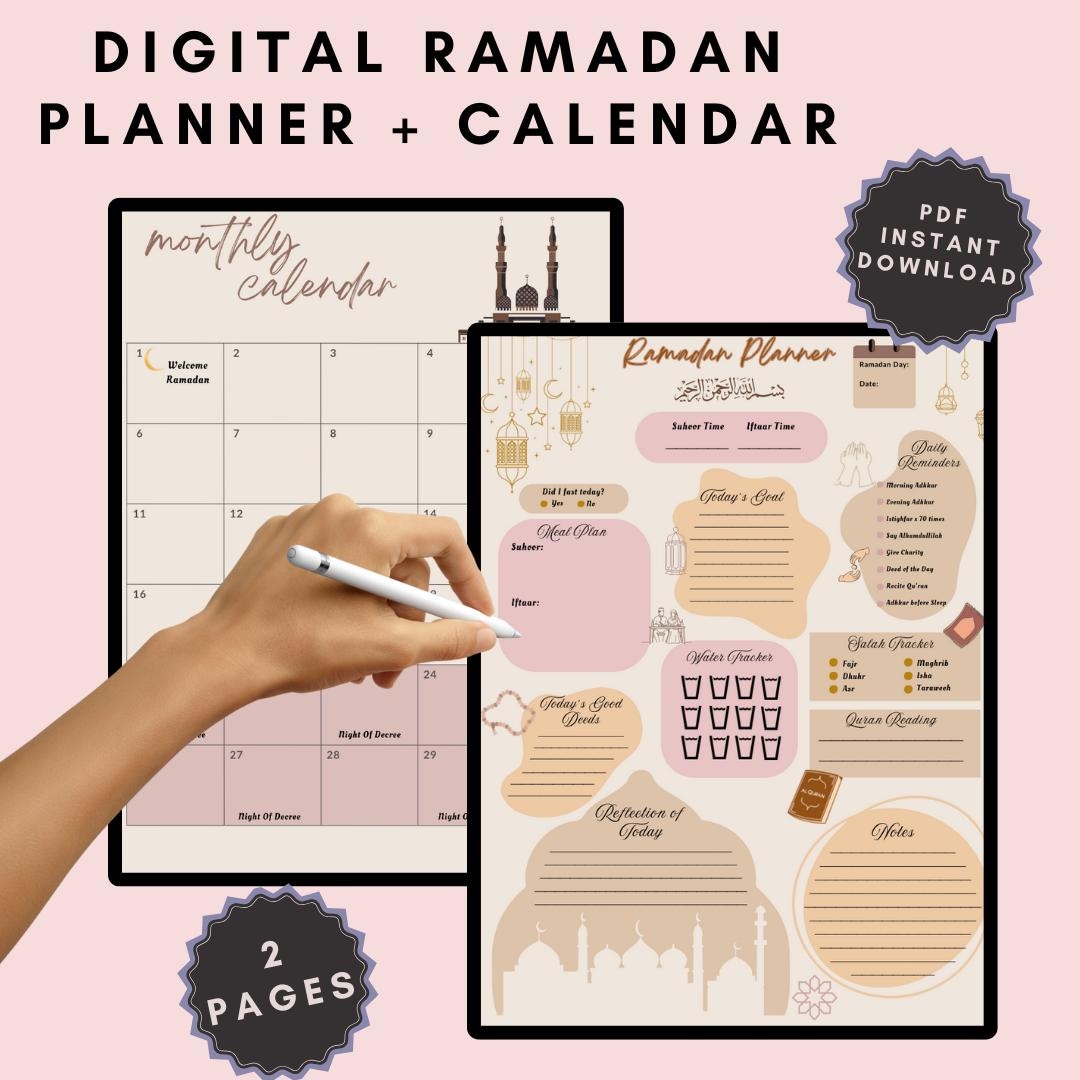 2025 Digital Ramadan Calendar Printable Islamic Planner & Ibadah ...