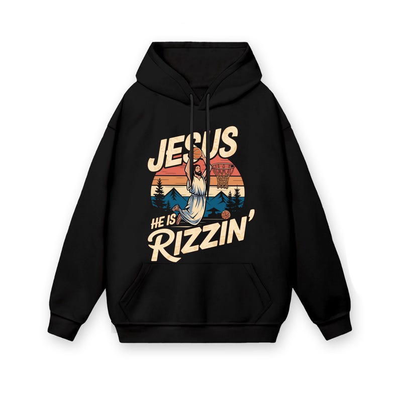 Jesus He is Rizzin' PNG | Retro Basketball Christ SVG | Funny Christian ...