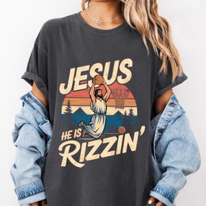 Jesus He is Rizzin' PNG | Retro Basketball Christ SVG | Funny Christian ...