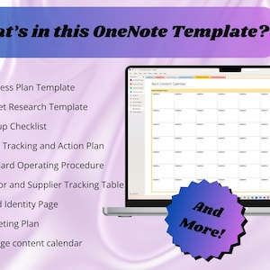 Onenote Small Business Startup Planner Template (digital Download) - Etsy