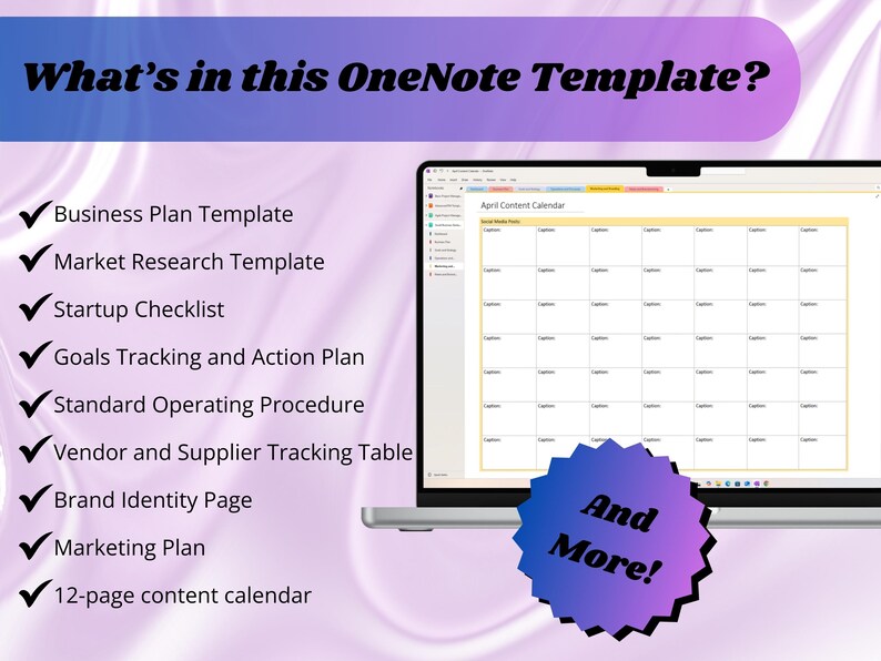 Onenote Small Business Startup Planner Template (digital Download) - Etsy
