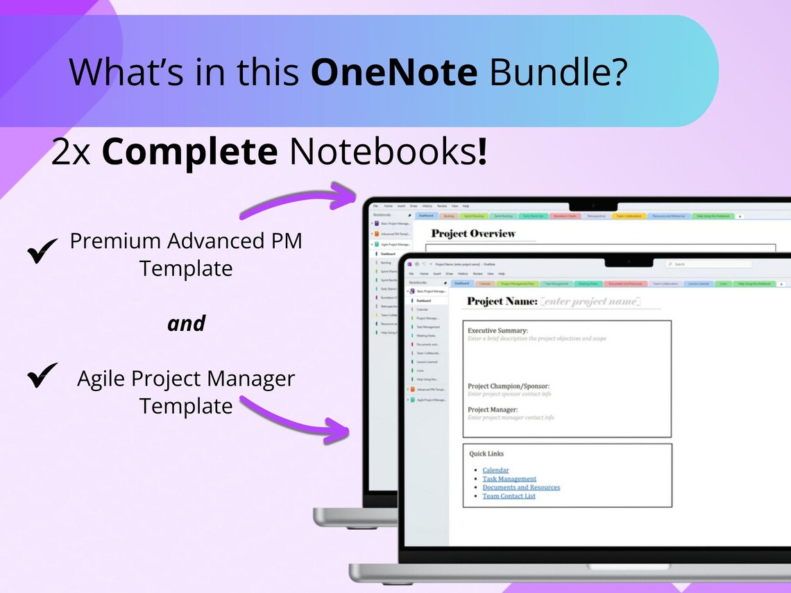 Ultimate PM Bundle for Onenote, Premium Agile + Traditional Project ...