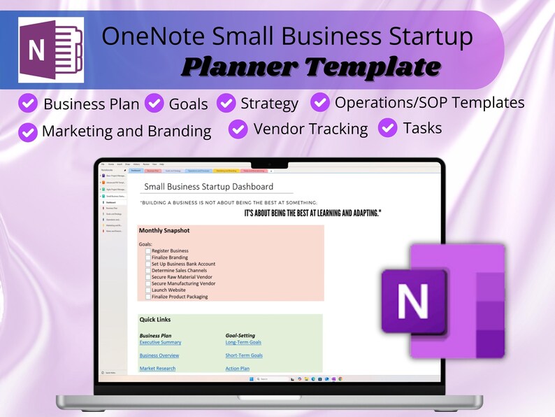 Onenote Small Business Startup Planner Template (digital Download) - Etsy