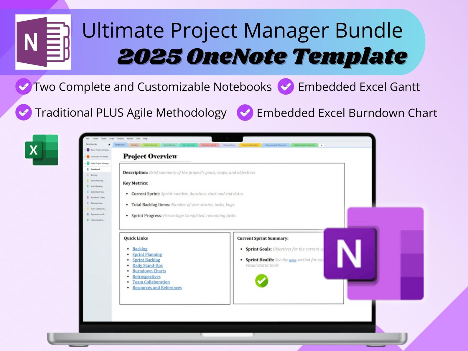 Ultimate PM Bundle for Onenote, Premium Agile + Traditional Project ...