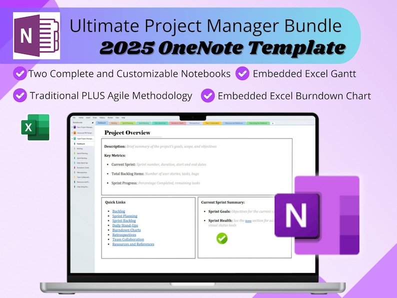 Ultimate PM Bundle for Onenote, Premium Agile + Traditional Project ...