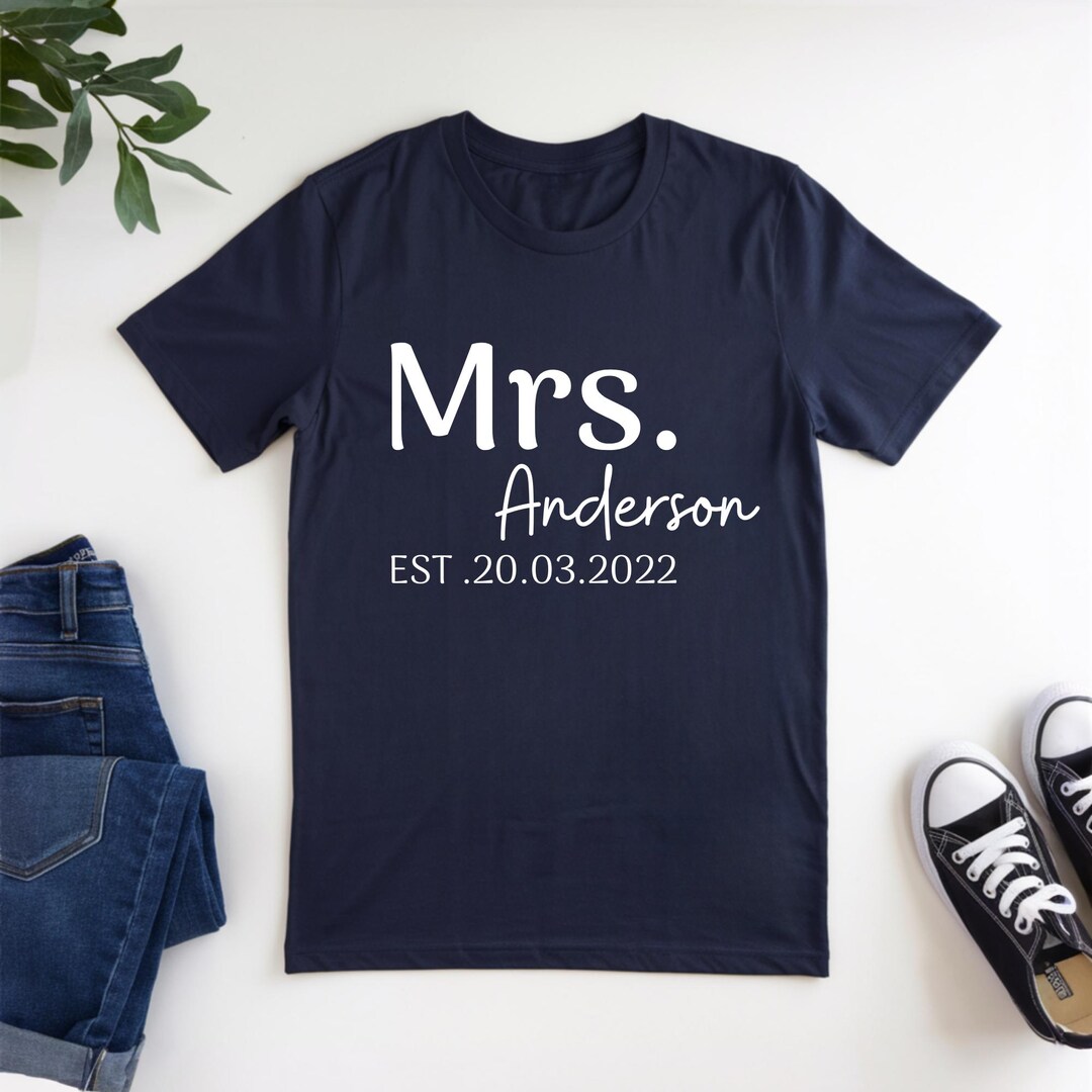 Personalized Mr. and Mrs. T-shirt, Custom Wifey Hubby Shirt, Wedding ...