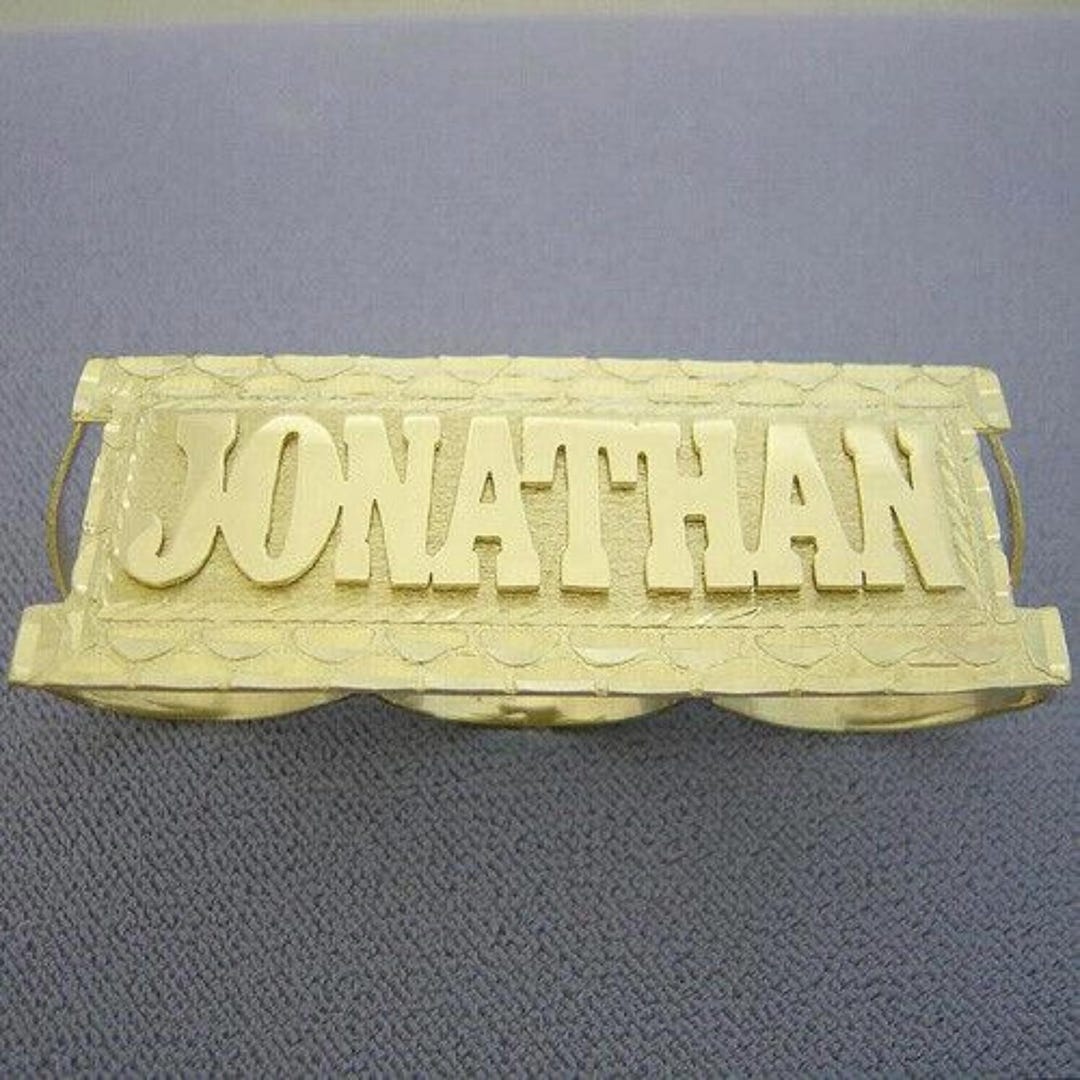 Solid 925 Sterling Silver Men' S Custom Name Jonathan Three Finger Ring ...