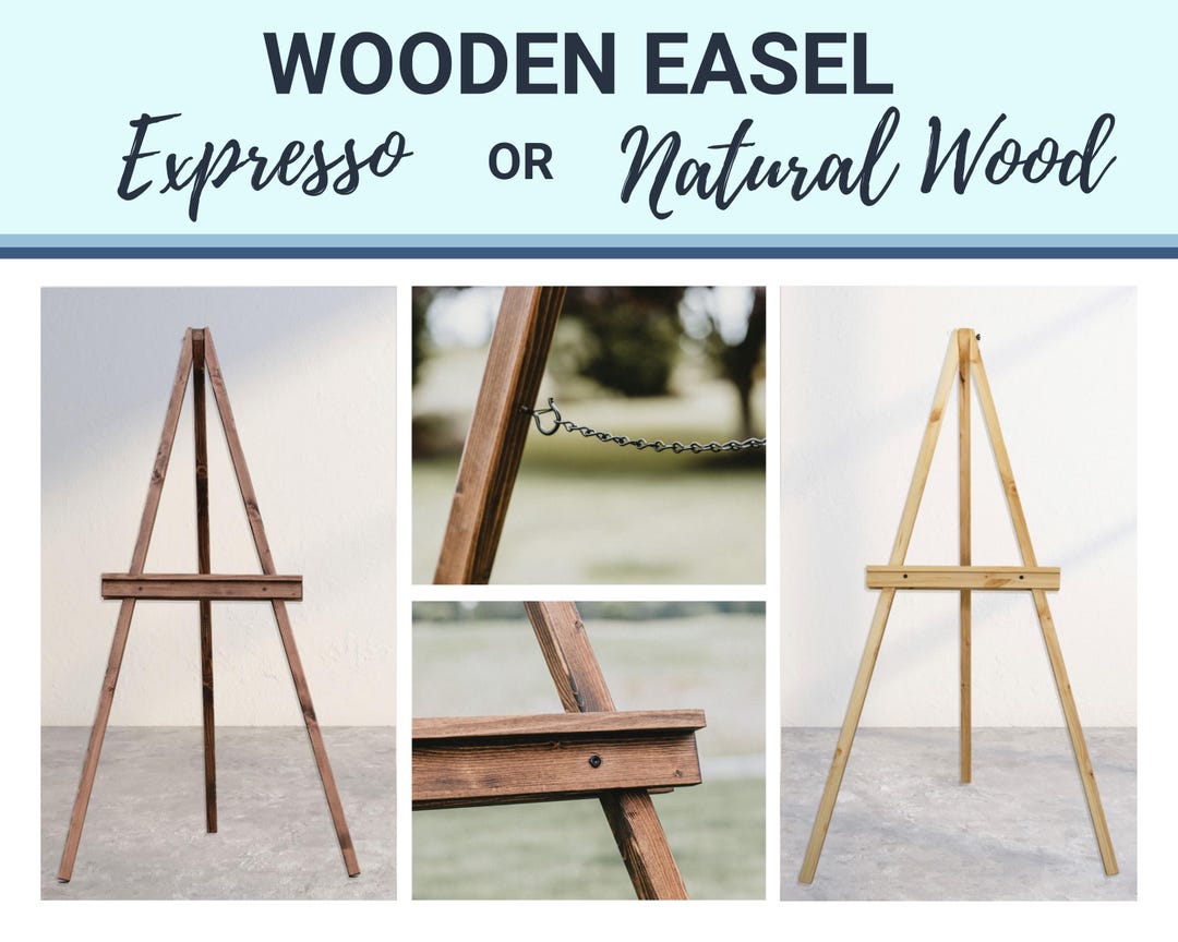 Large Wooden Easel, Floor Portable Easel Stand, Wedding Decor Display ...