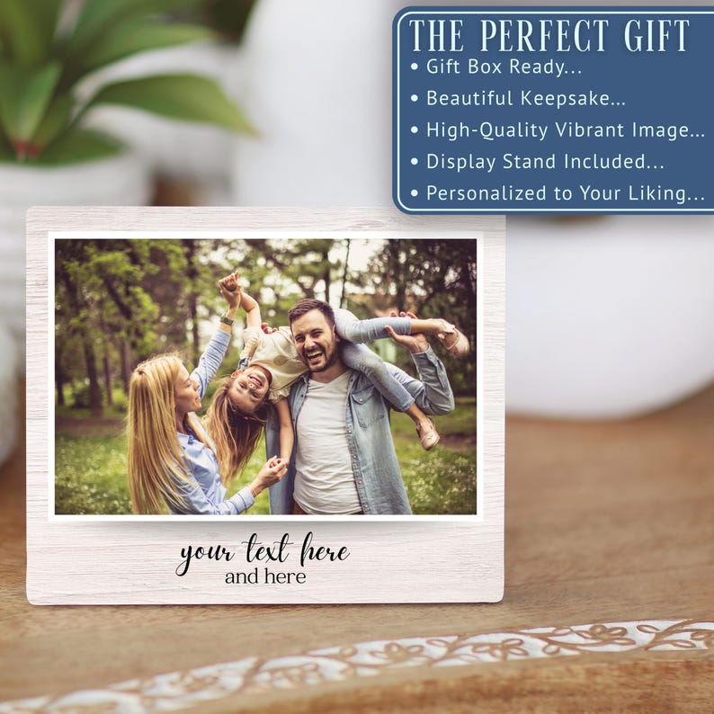Custom Photo Board Gift, Personalized Photo With Text, Family Photo ...