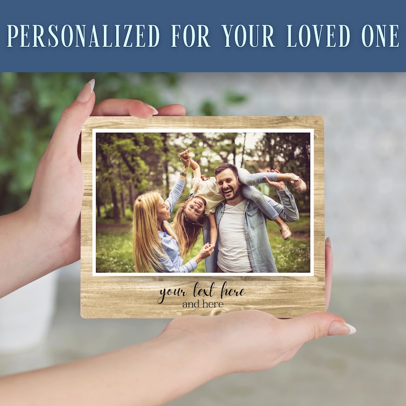 Custom Photo Board Gift, Personalized Photo With Text, Family Photo ...
