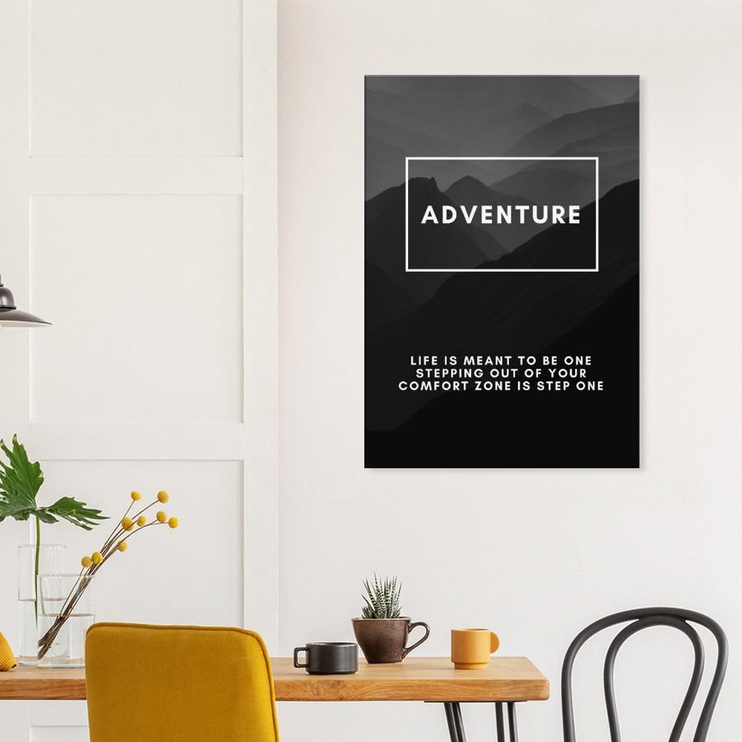 Adventure Motivational Canvas Wall Art, Inspirational Quote Decor ...
