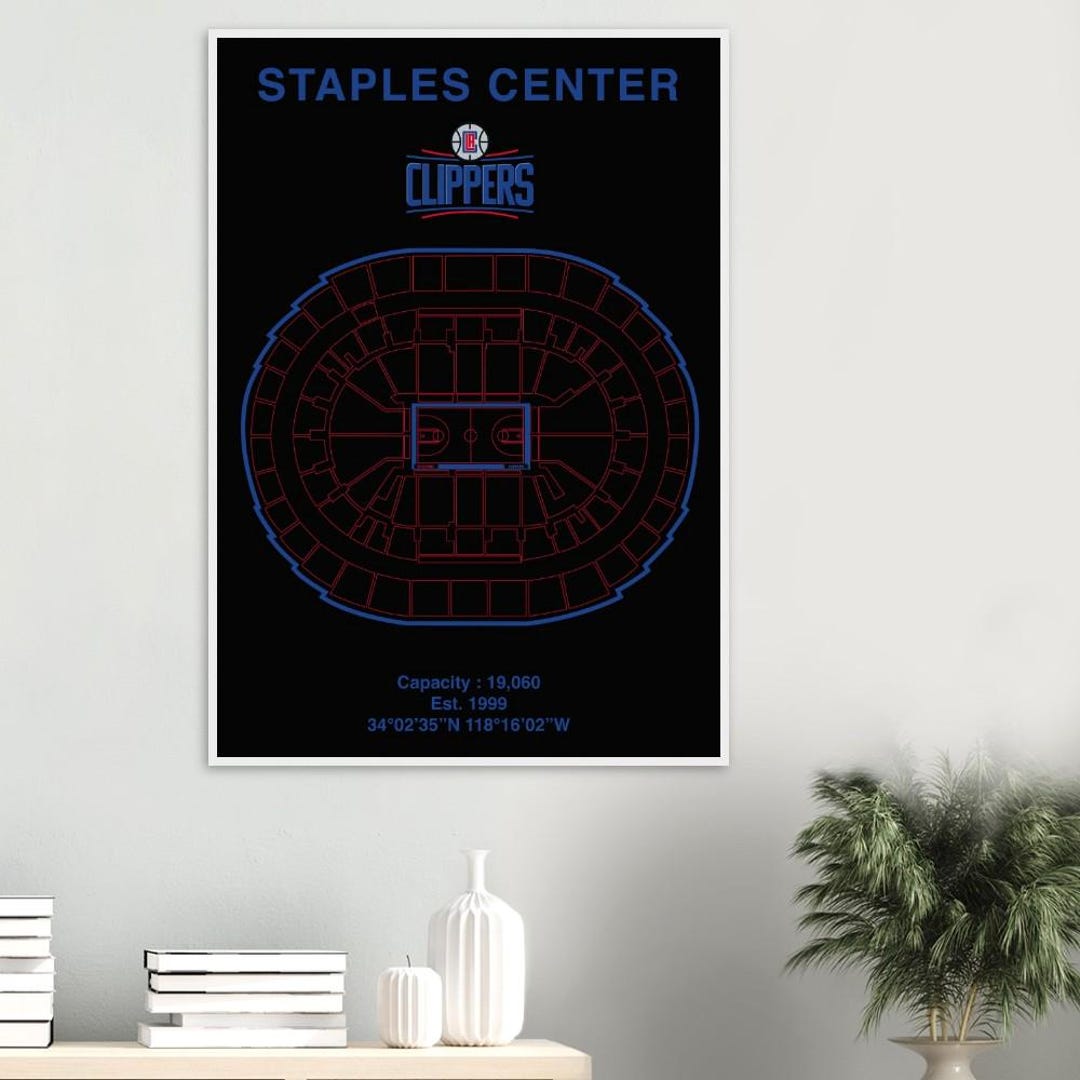 Los Angeles Clippers Poster, Staples Center Framed NBA Wall Art - Etsy
